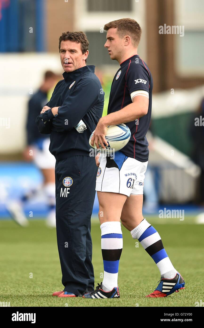 Bath Rugby head coach Mike Ford (left) and his son George Ford (right ...