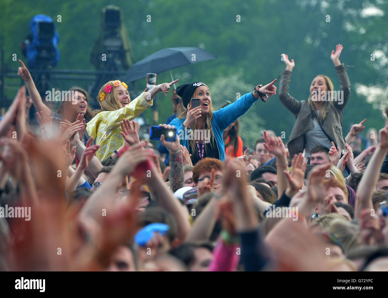 BBC Radio 1 Big Weekend - Glasgow. Fans watching Calvin Harris perform ...