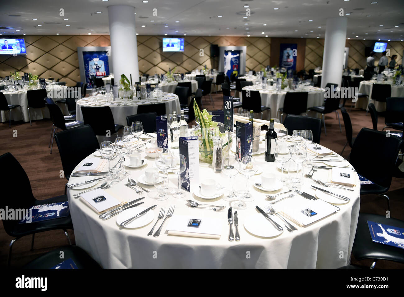 A general view of the hospitality tables at Wembley Stadium Stock Photo ...