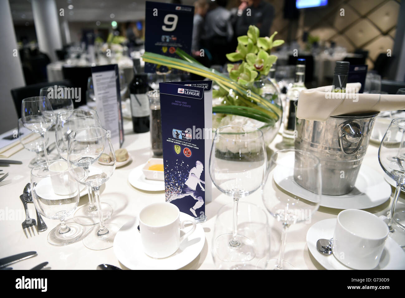 A general view of the hospitality tables at Wembley Stadium Stock Photo ...