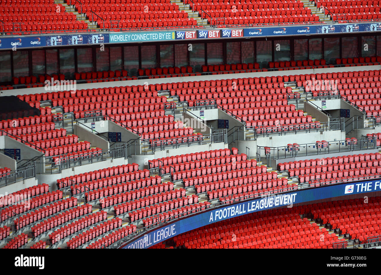 General view of seats in the at wembley stadium hi-res stock ...