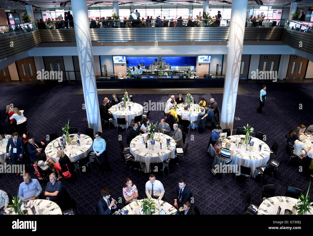 A general view of the hospitality tables at Wembley Stadium Stock Photo ...