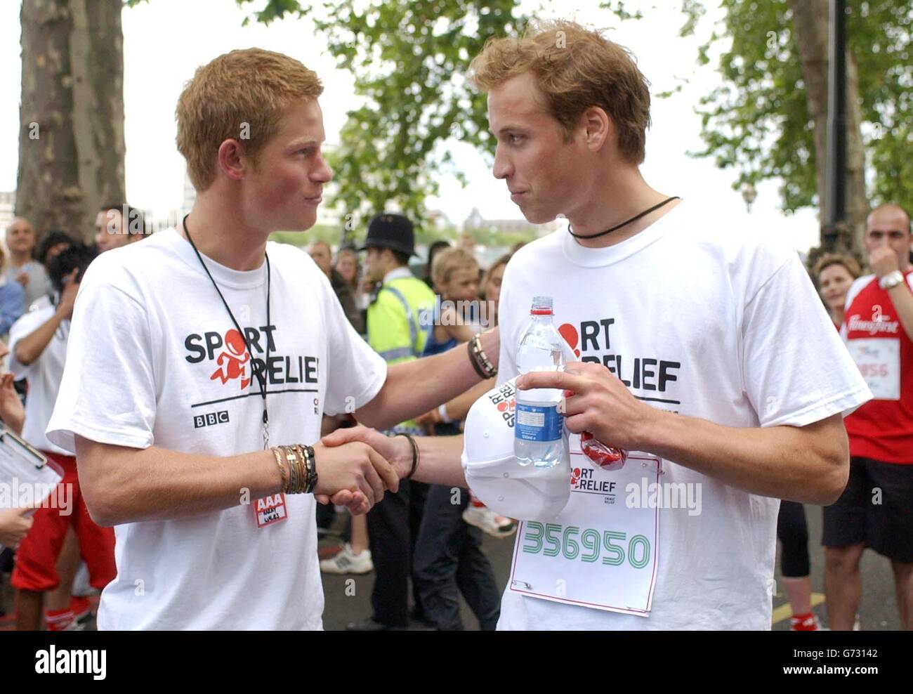 Prince William & Prince Harry at Sport Relief London Mile Stock Photo ...