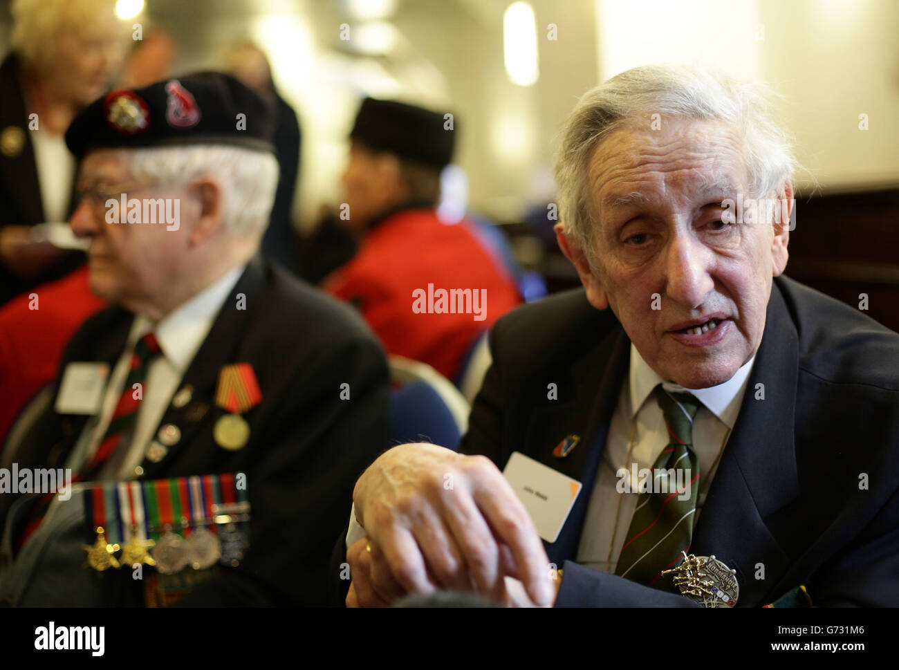 Veteran John Webb on board HMS Belfast in London, during a ceremony for ...