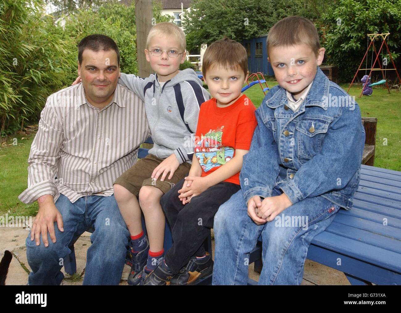 David hartley with his sons from second left daniel hi-res stock ...