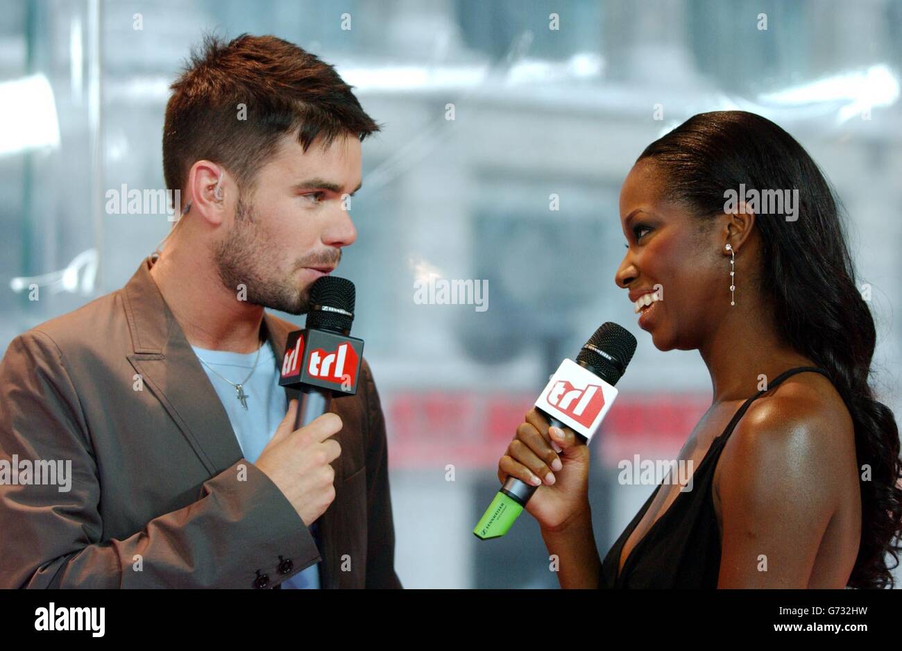 MTV presenter Dave Berry with singer Jamelia during her guest ...