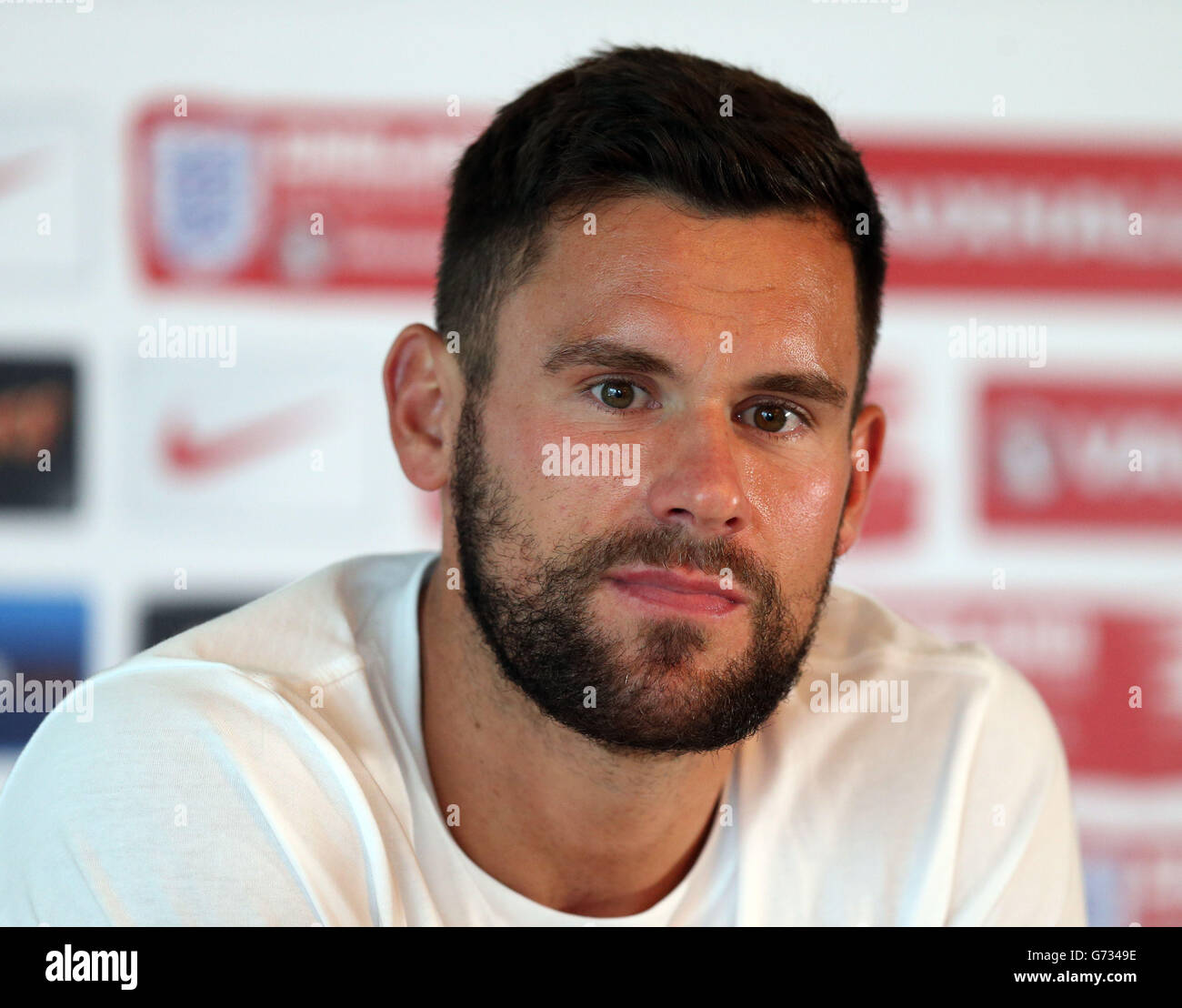 England's goalkeeper Ben Foster during a press conference at the Four ...