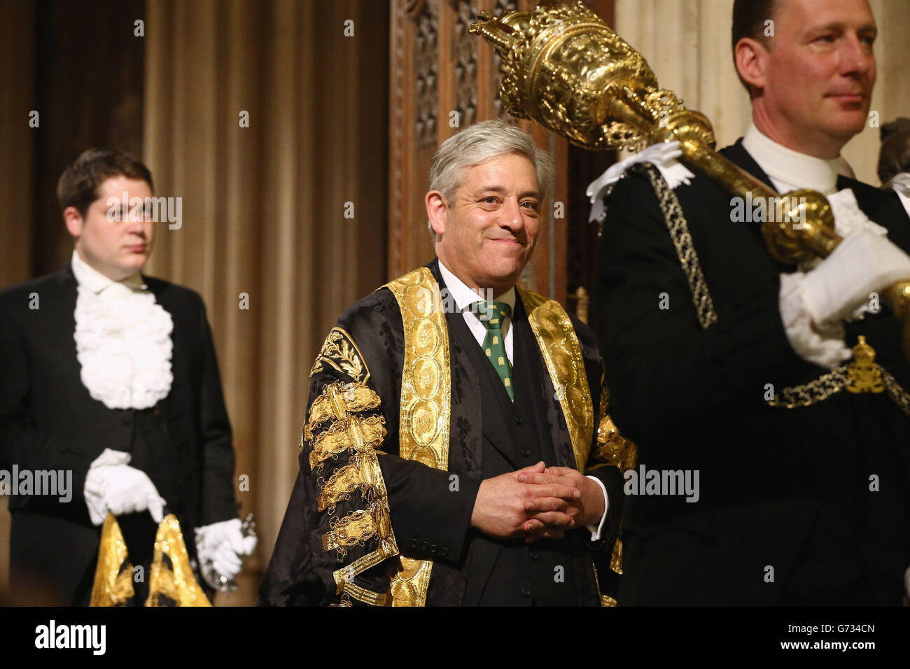 John Bercow, the Speaker of the House of Commons, walks through the ...