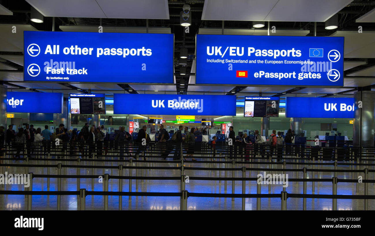 Passengers pass through the Border controls of the new Terminal 2 The ...