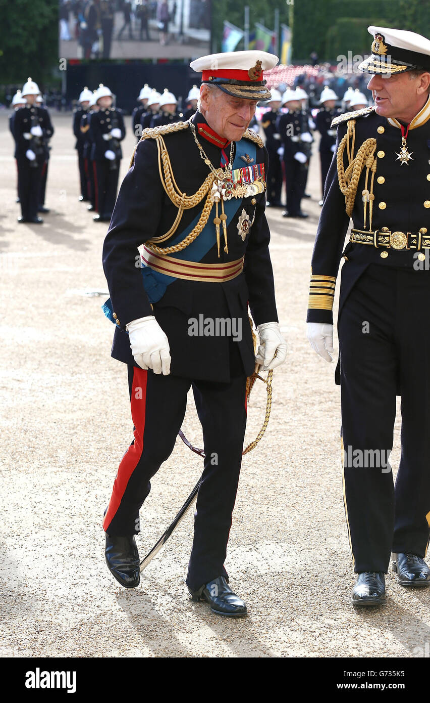 Royal Marines Stage Largest Ever Beating Retreat Stock Photo - Alamy