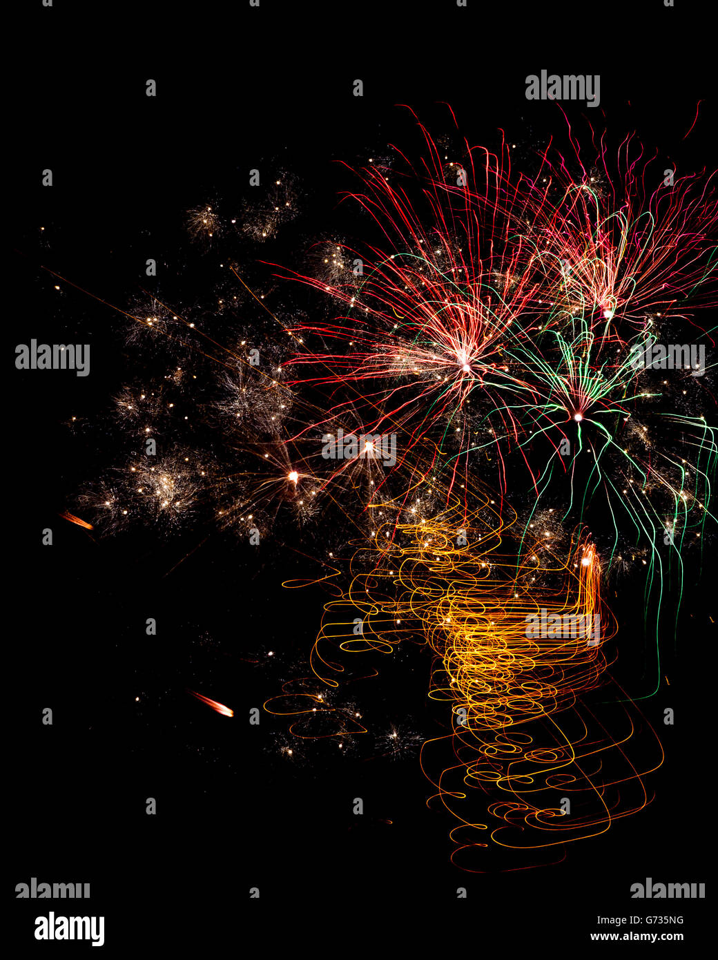 Fireworks light up the night sky Stock Photo - Alamy
