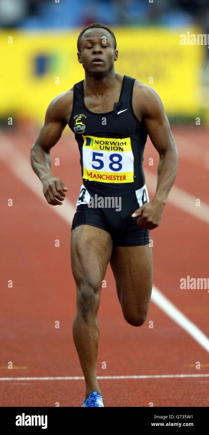 Daniel Caines during the 400m heats on day one of the Norwich Union ...