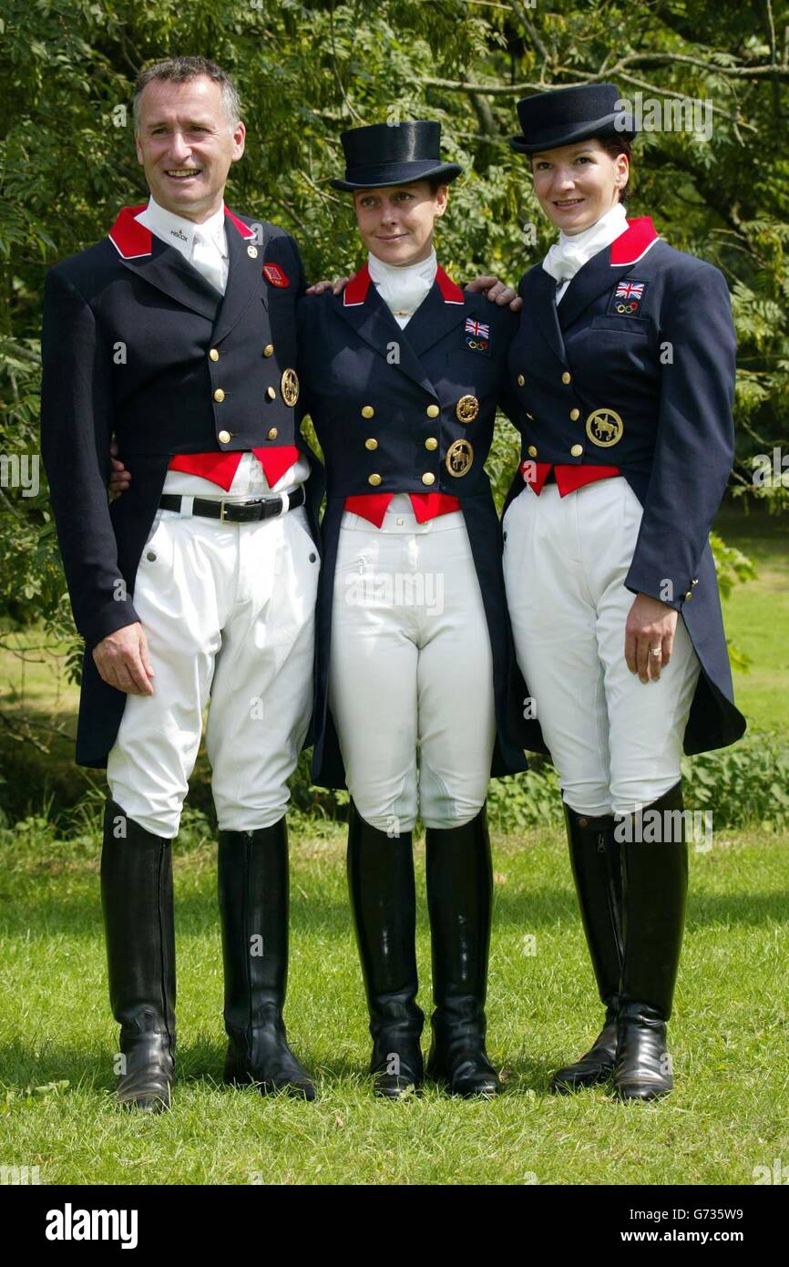 Three of the four Great Britain Olympic Dressage team, (L-R) Richard ...