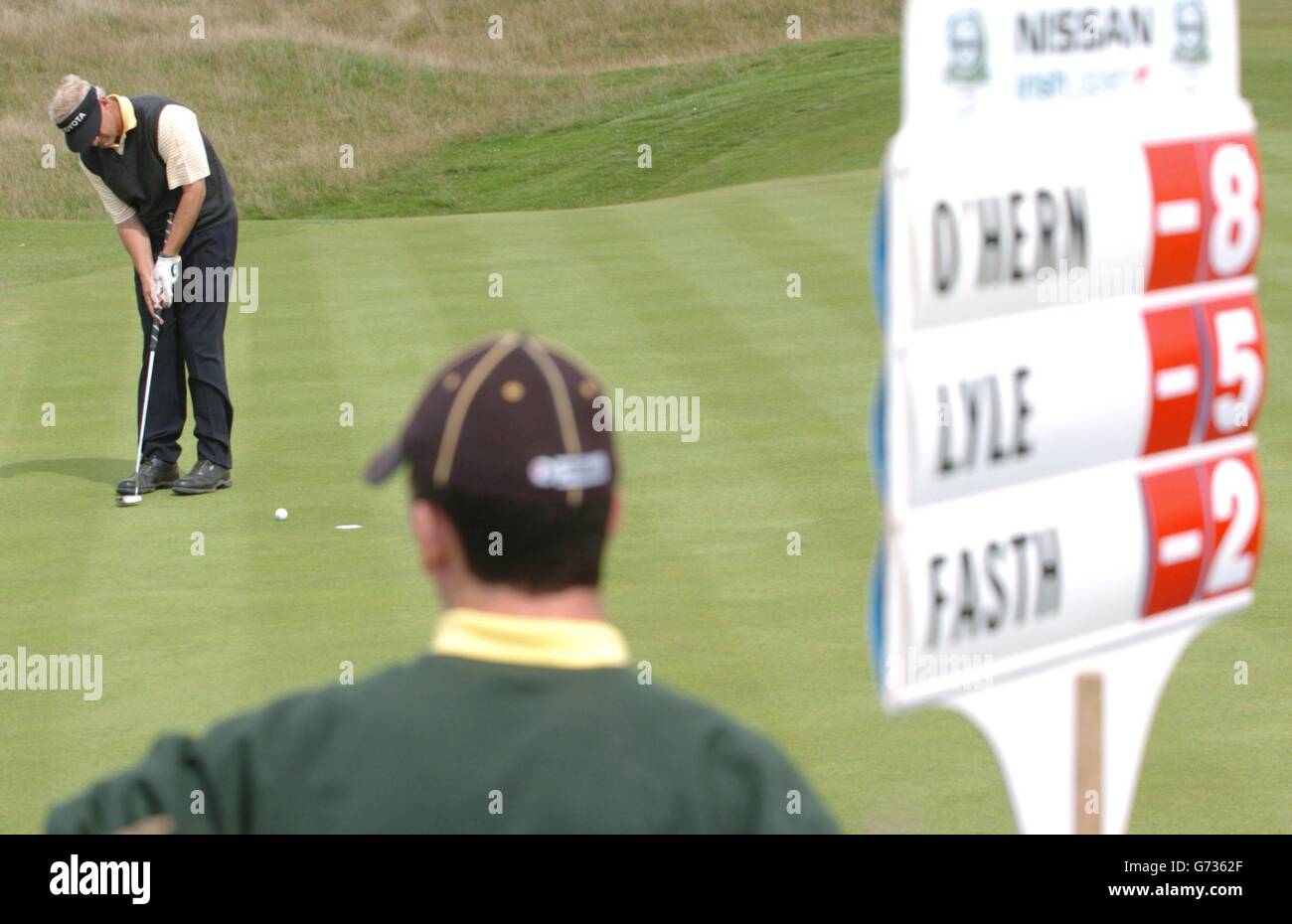 Scotland's Sandy Lyle makes his final putt, in the first round of the ...