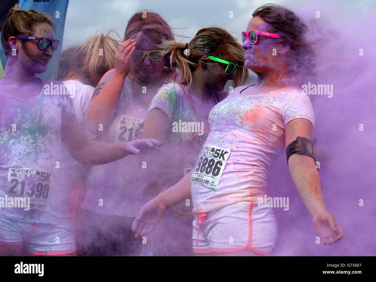 Participants take part in the Color Me Rad 5km run at Ingleston in ...