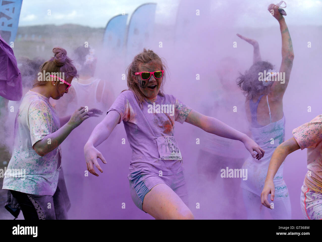 Color Me Rad 5km run - Edinburgh Stock Photo - Alamy