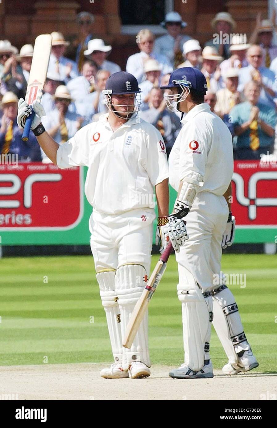 England batsman Robert Key celebrates making his double with captain ...
