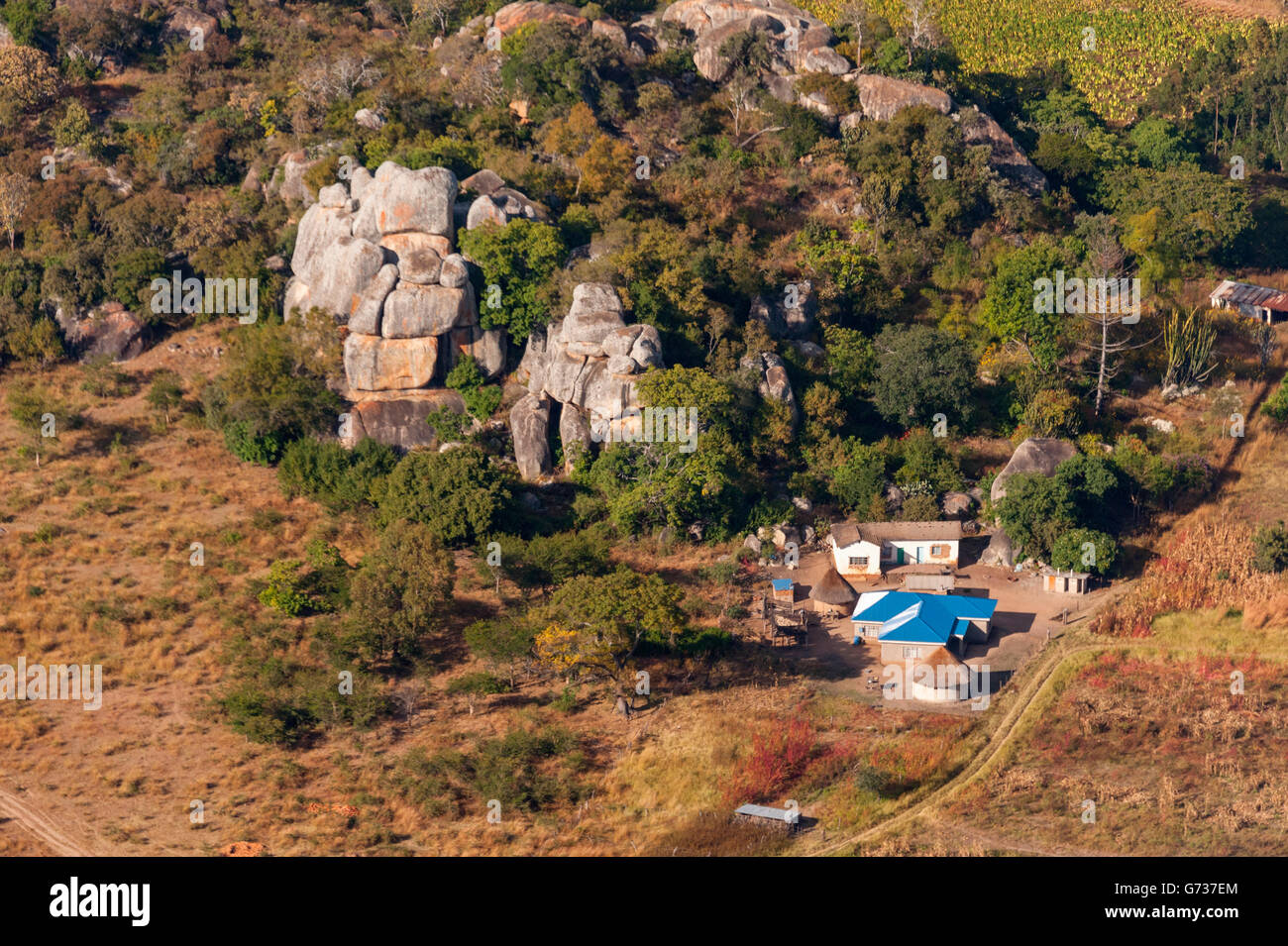 An aerial view of small scale agriculture in Zimbabwe's Eastern ...