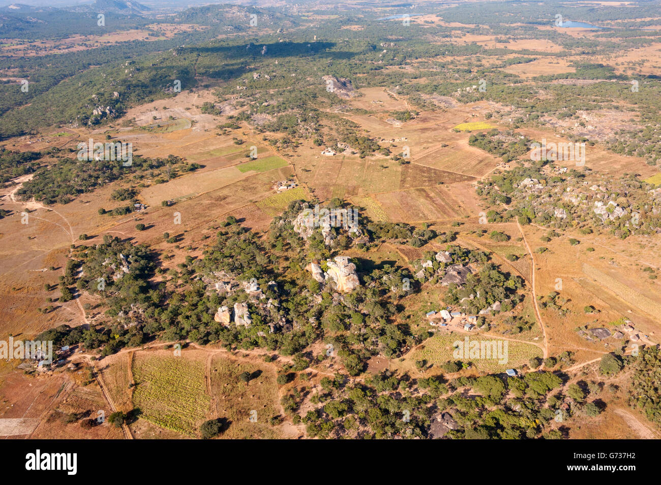 An aerial view of small scale agriculture in Zimbabwe's Eastern ...