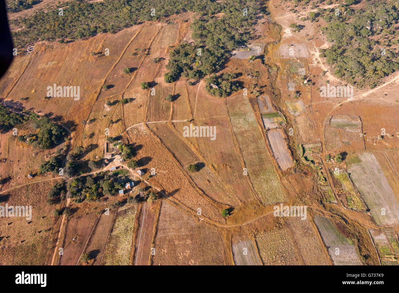 An aerial view of small scale agriculture in Zimbabwe's Eastern ...