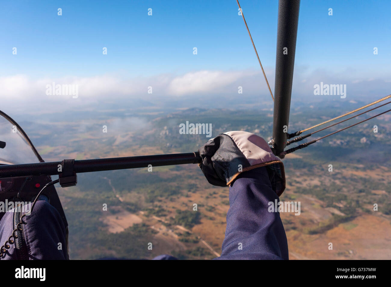 A microlight pilot in Zimbabwe Stock Photo - Alamy