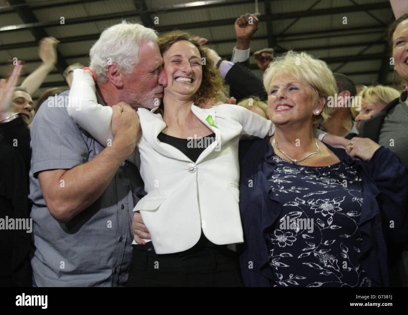 Sinn Feins Lynn Boylan is kissed by her parent Ken and Rita at the ...