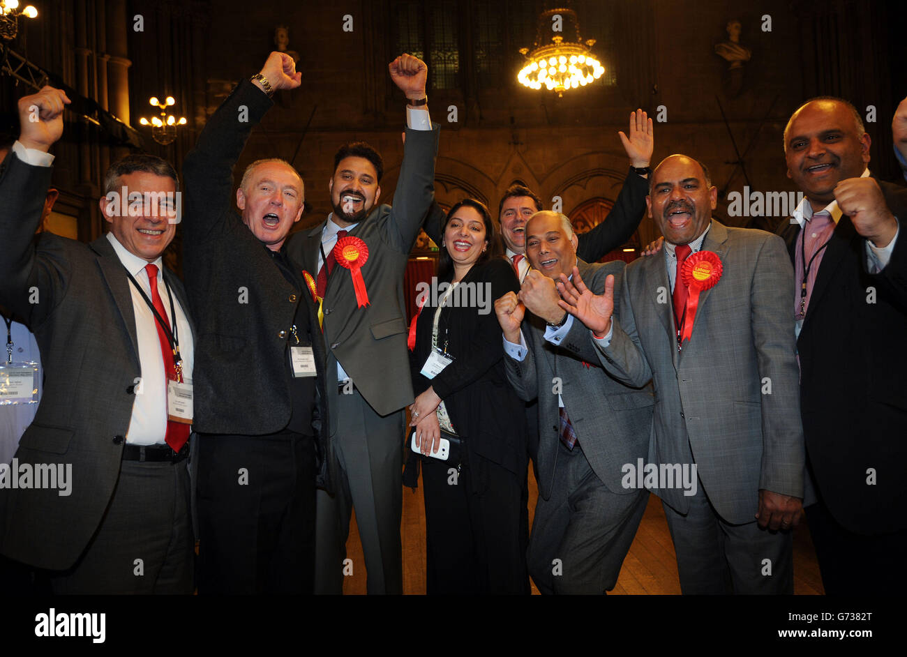 Labour Party members celebrate their success during the European ...