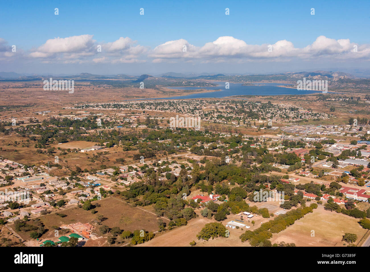 An aerial view of Rusape in Zimbabwe's Eastern Highlands Stock Photo ...