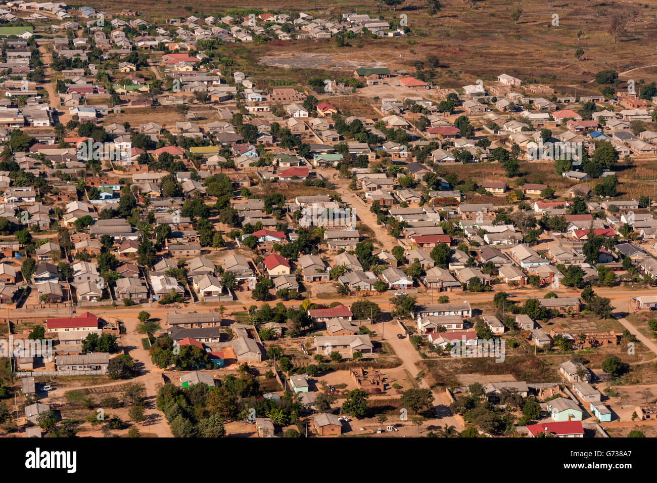 An aerial view of Rusape in Zimbabwe's Eastern Highlands Stock Photo ...