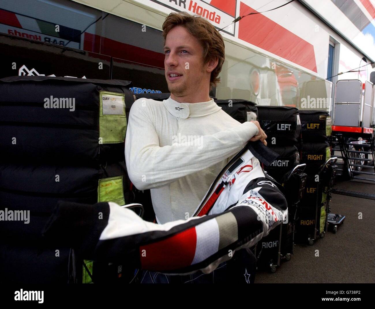 Jenson Button at practice session Stock Photo - Alamy