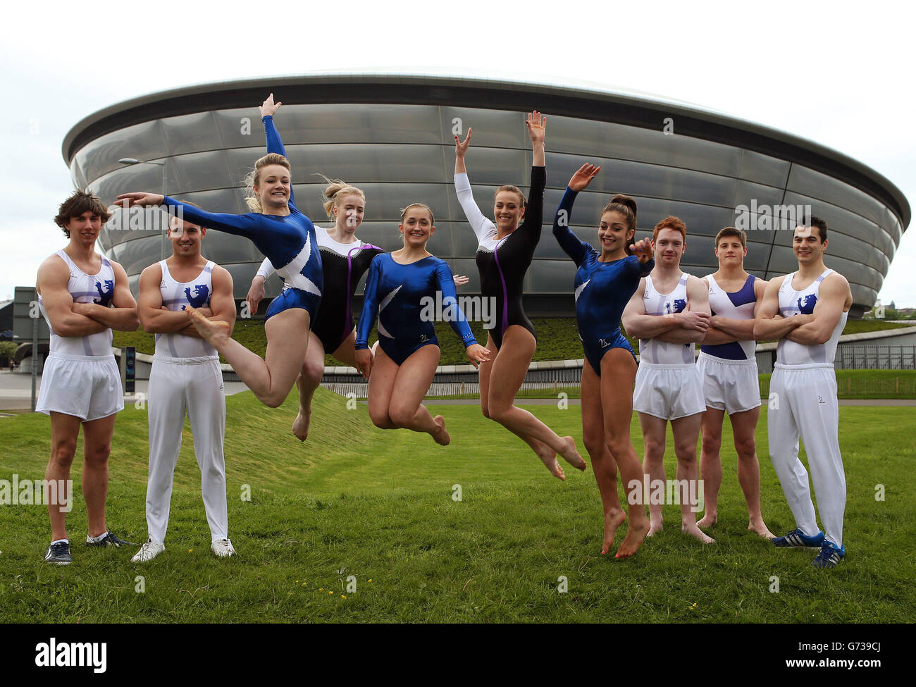 Scotland's Artistic Gymnastic athletes beside the Hydro venue as they ...