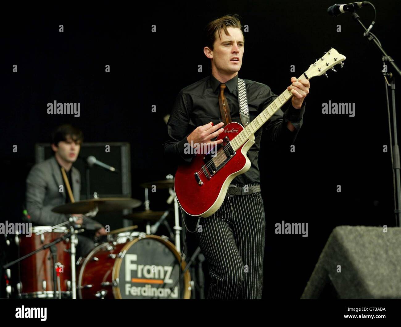 Nick McCarthy of Franz Ferdinand on the main stage during the second ...