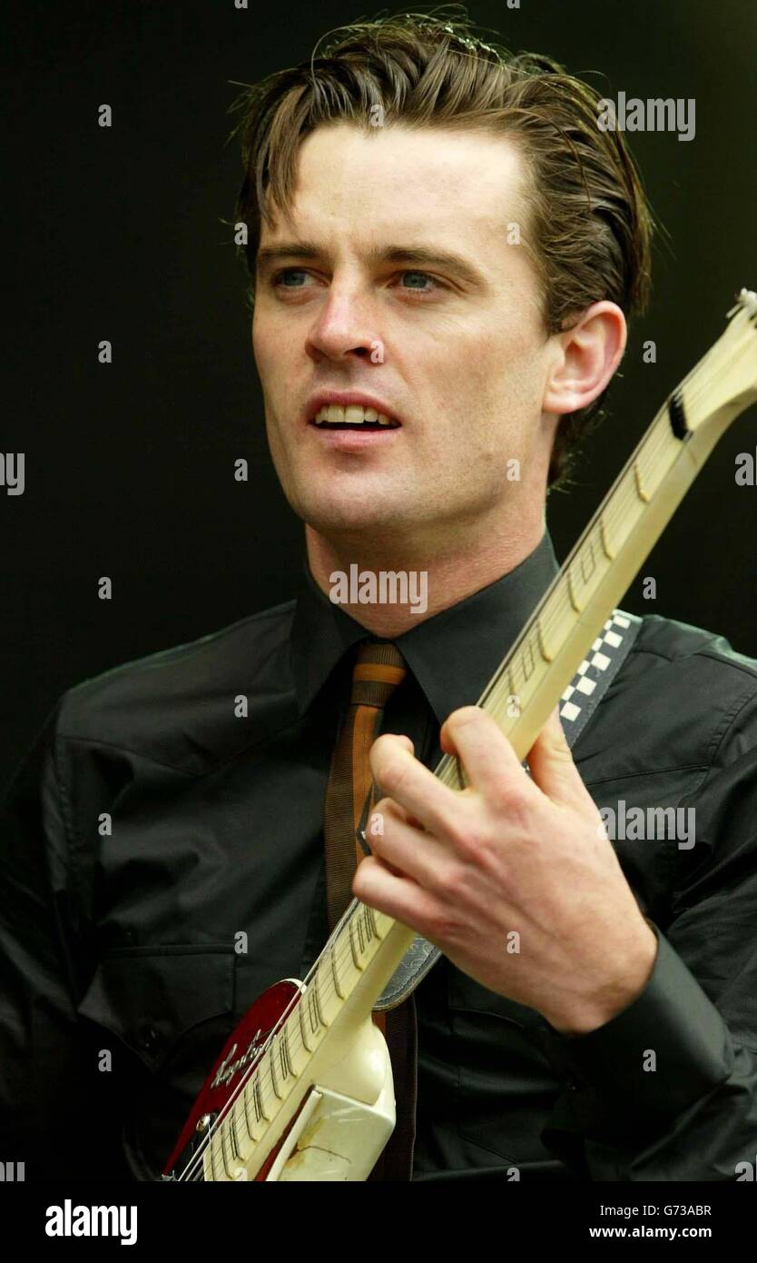 Nick McCarthy of Franz Ferdinand on the main stage during the second day of T in the Park, the ...