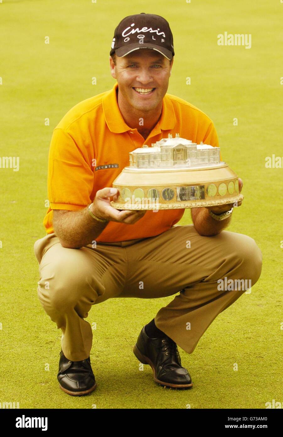 Thomas Levet - Scottish Open. France's Thomas Levet holds the trophy ...