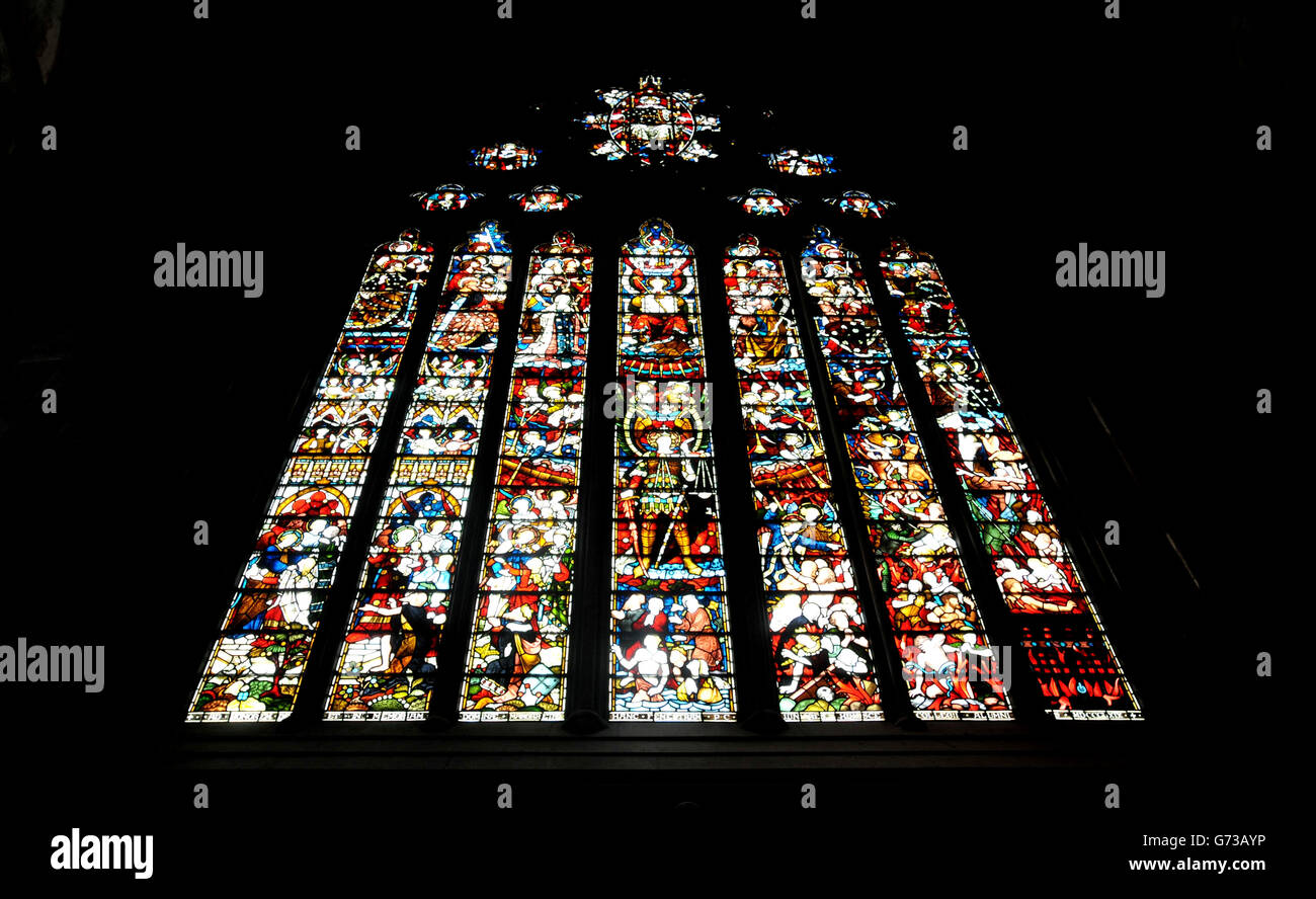 A view of the west window known as the Judgement Window of St John's ...