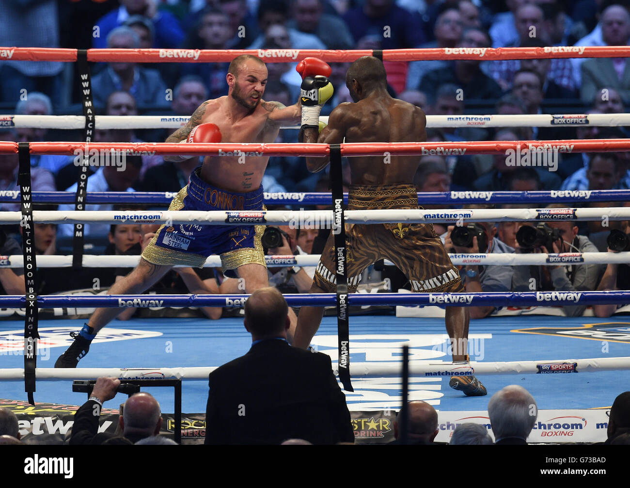Boxing - Undercard - Wembley Stadium. Kevin Mitchell (left) in action ...