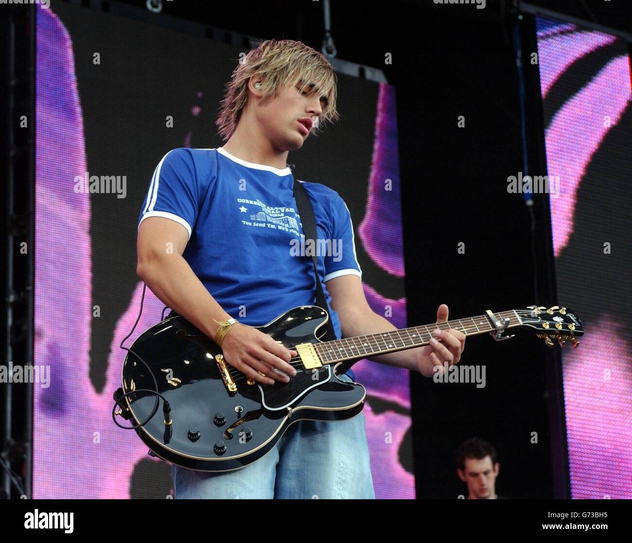 Busted performs onstage during the Capital Radio Party In The Park ...