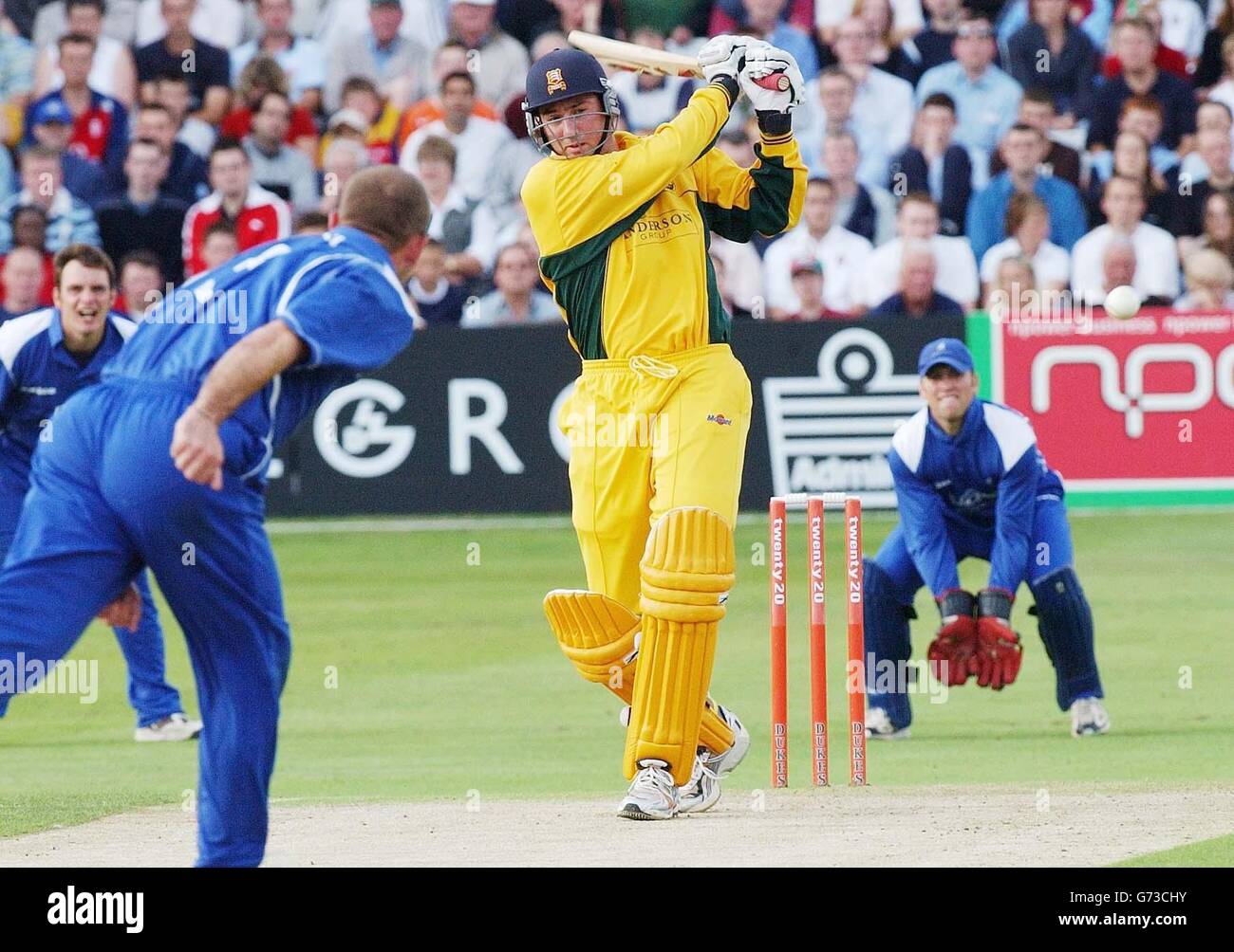 Essex eagles batsman ronnie irani stikes ball off hi-res stock ...