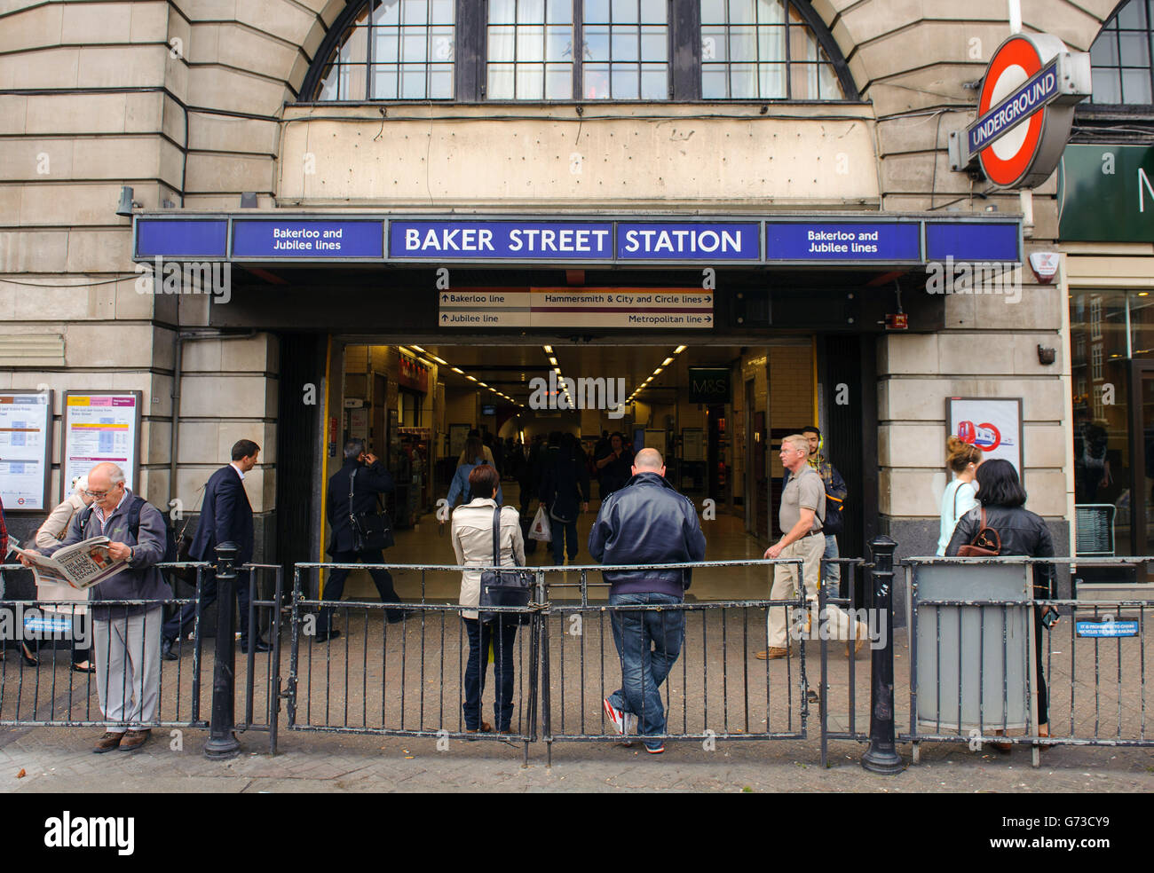 General view of Baker Street Underground Station, in central London ...