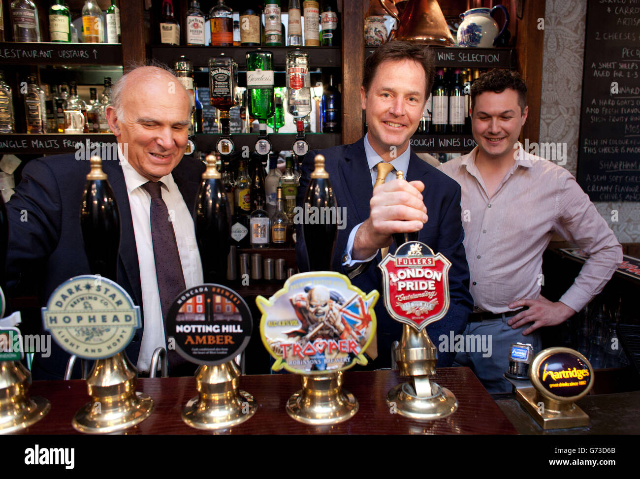 Clegg and Cable in the pub Stock Photo - Alamy