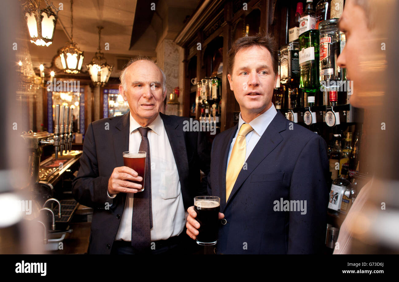 Clegg and Cable in the pub Stock Photo - Alamy