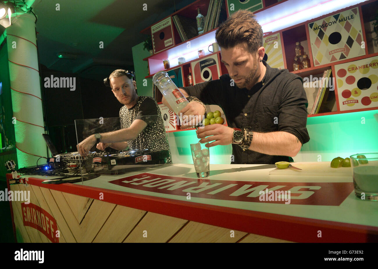 Mr Hudson (left) and the Smirnoff barman unveil 10 most popular mixed ...