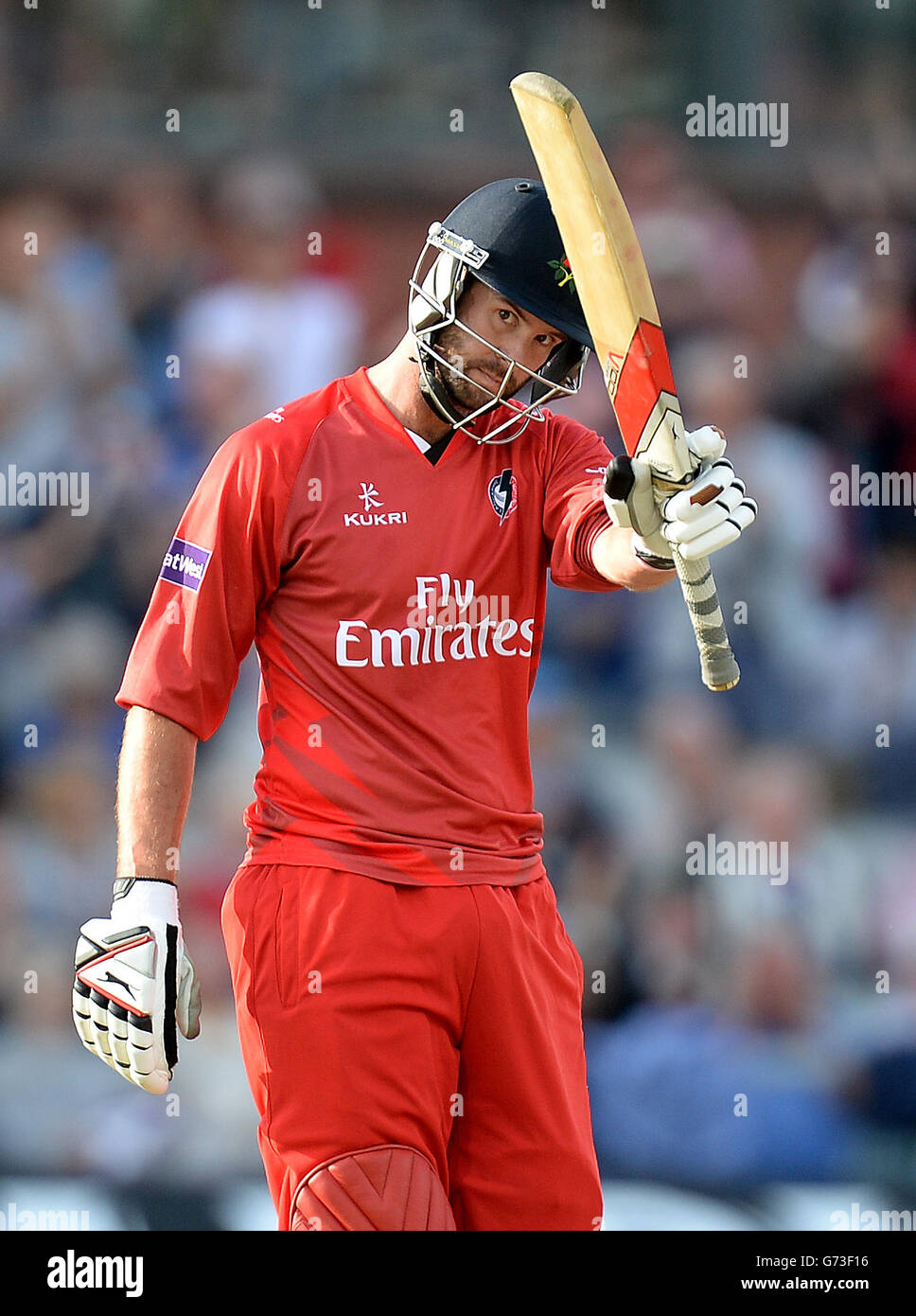 Lancashire Lightning's Tom Smith celebrates his half century against ...
