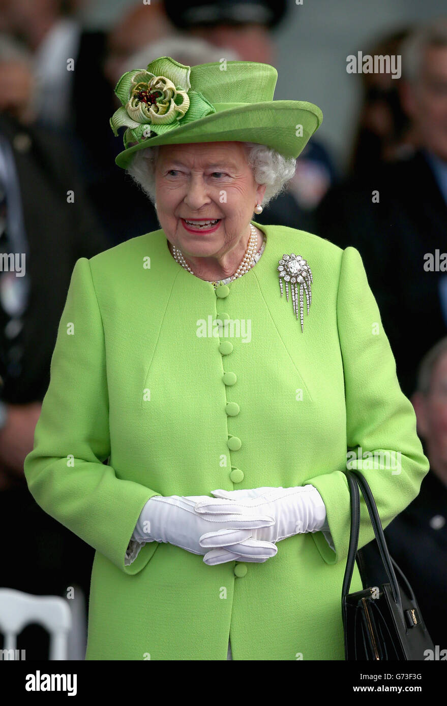 Queen Elizabeth II during an International Ceremony with Heads of State ...
