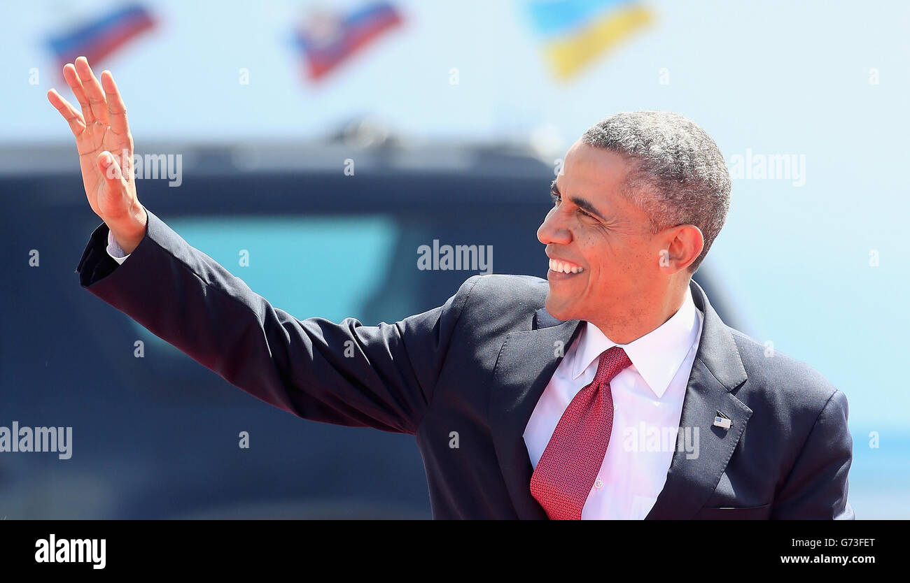 US President Barack Obama arrives for an International Ceremony with ...