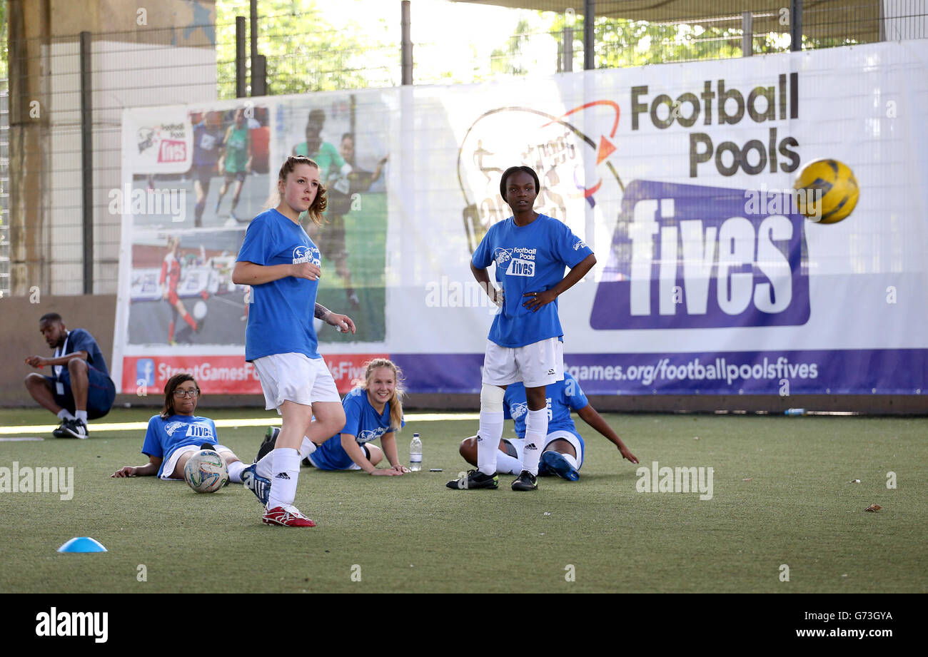 Soccer - Street Games - Football Pools Fives - London. Players take ...