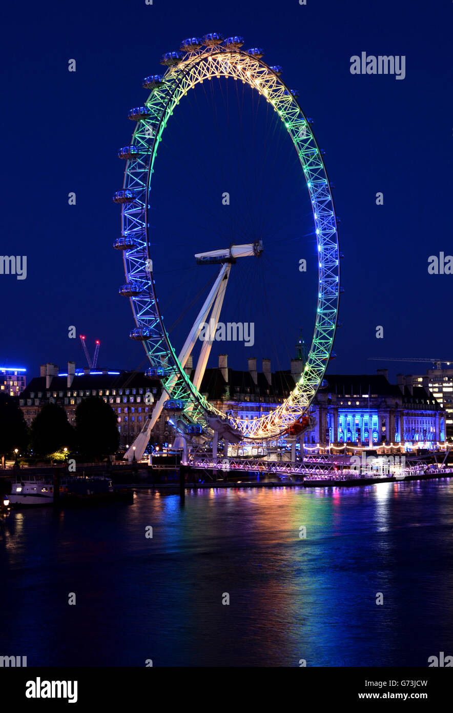 EDF London Eye World Cup Lights - London Stock Photo - Alamy