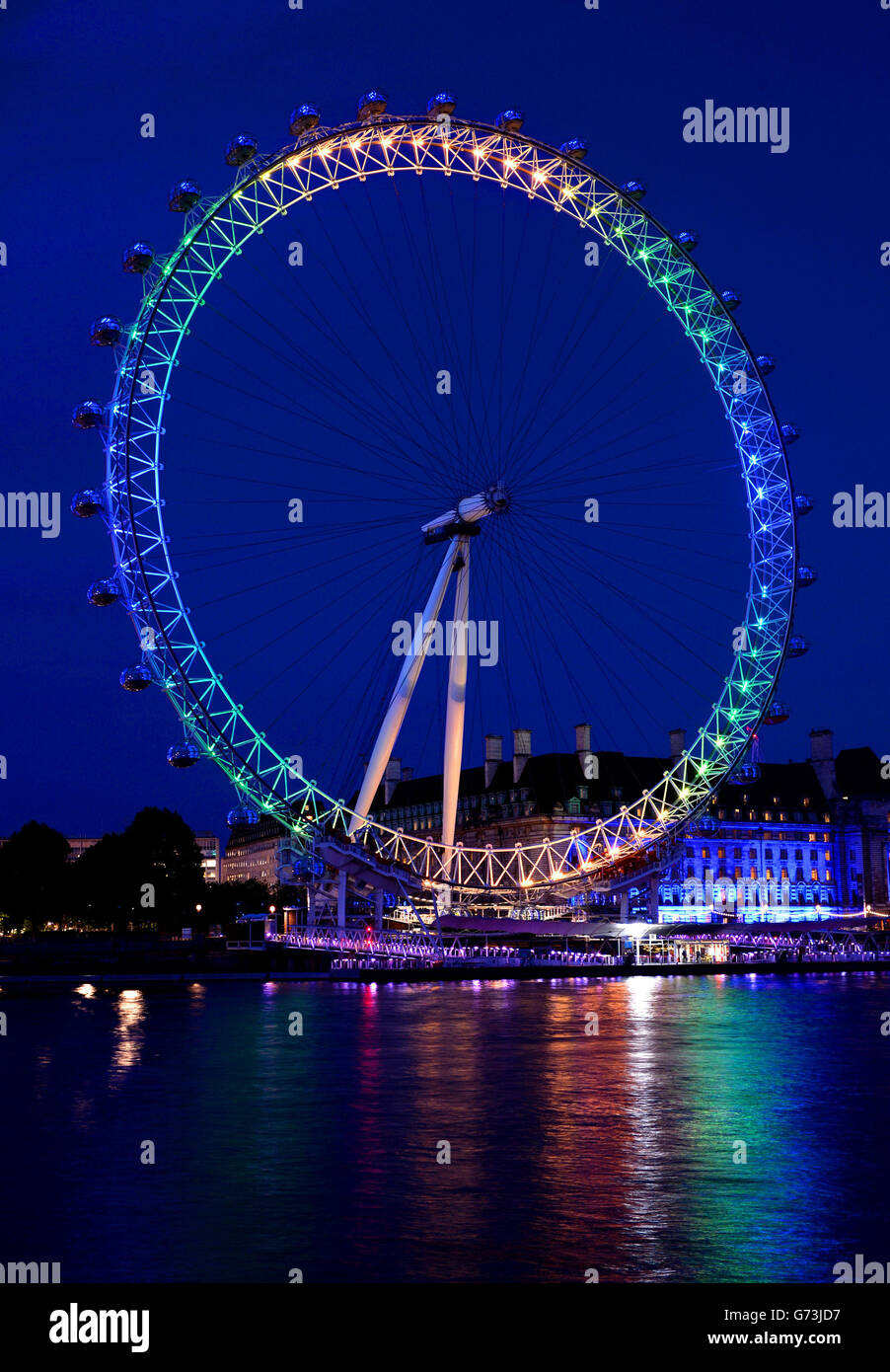 EDF London Eye World Cup Lights - London Stock Photo - Alamy