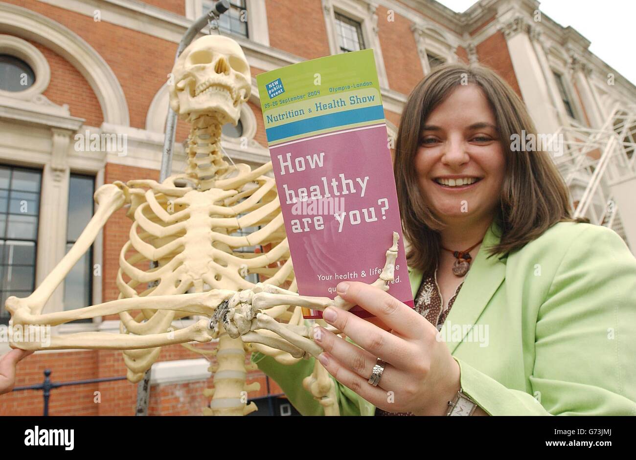 Nutritionist and Organiser Tanya Carr poses with a model skeleton ...