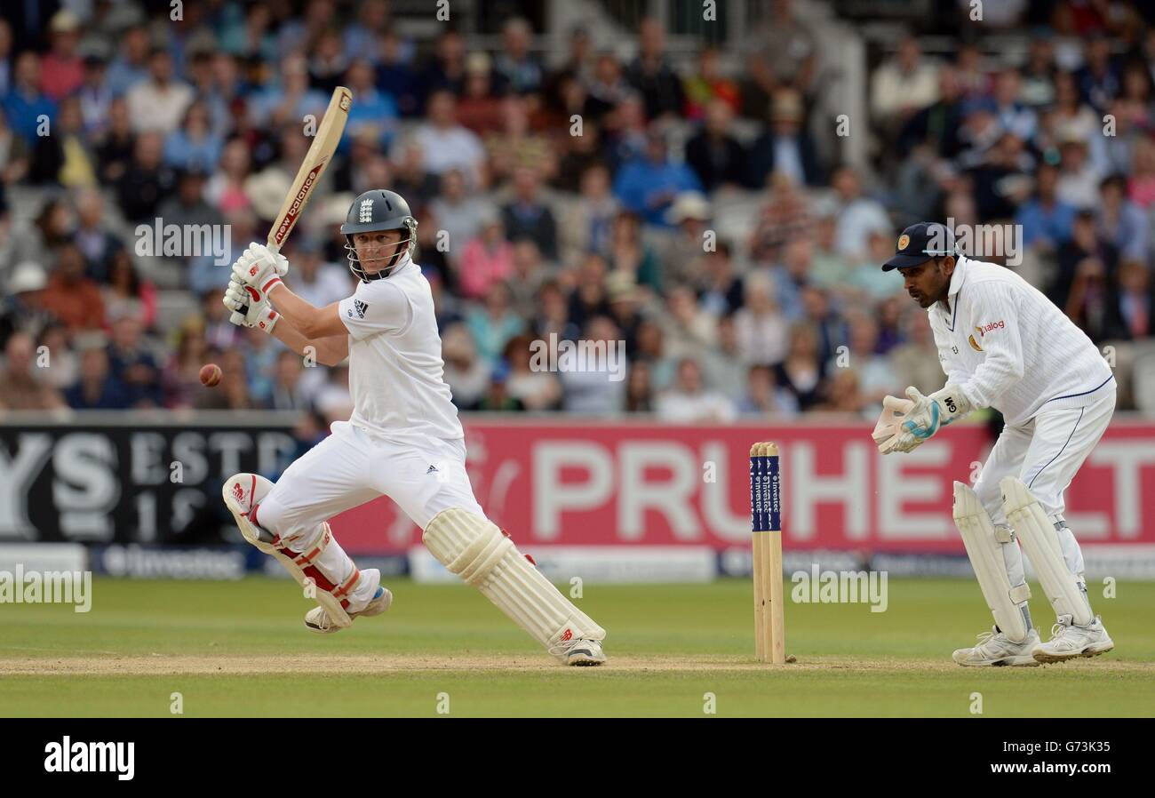 England's Gary Ballance bats during day four of the Investec Test match ...